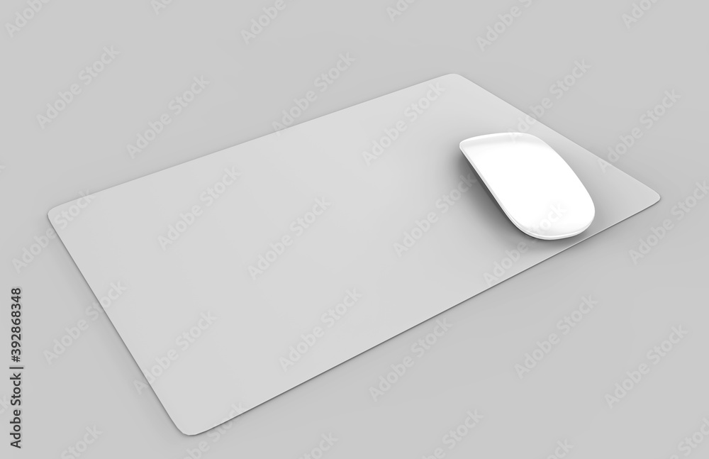 Blank white mouse pad with computer mouse for branding and design ...