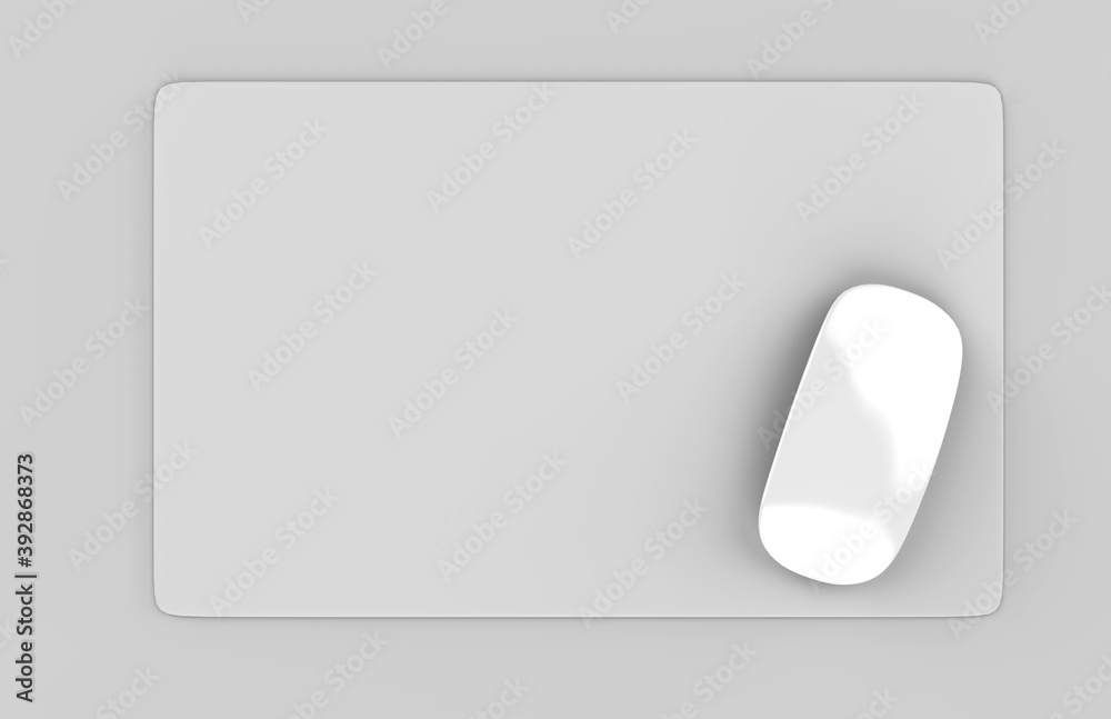 Blank white mouse pad with computer mouse for branding and design ...