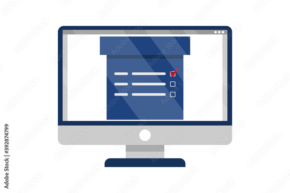 Computer screen with checklist document. Concept of checklist and to do ...