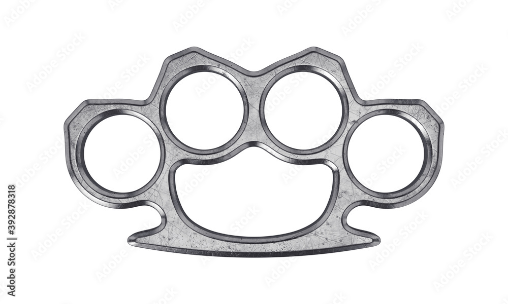 Brass knuckles metal isolated on a white background, 3D render Stock ...
