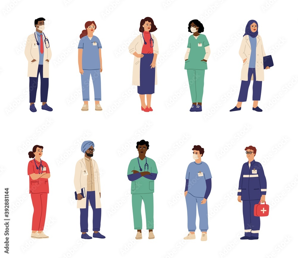 Doctor nurse characters. Health professionals, isolated medical ...