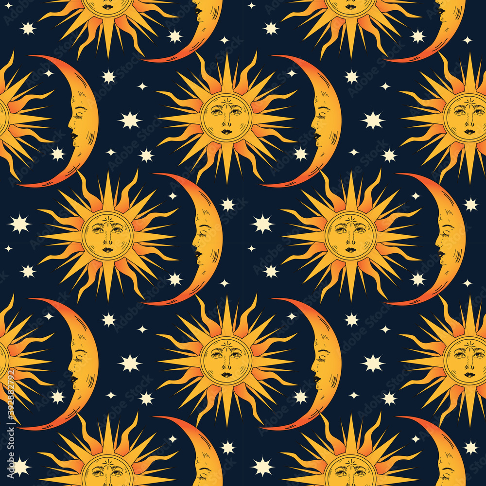 Star Background Sun Moon