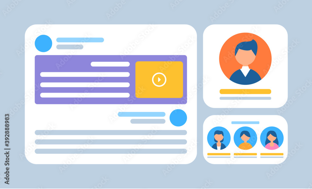 Video chat template icon, online communication, profile with face in ...