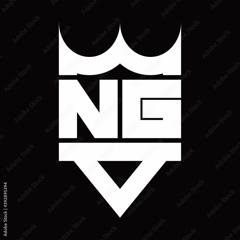 NG Logo monogram with crown shape isolated Stock Vector | Adobe Stock