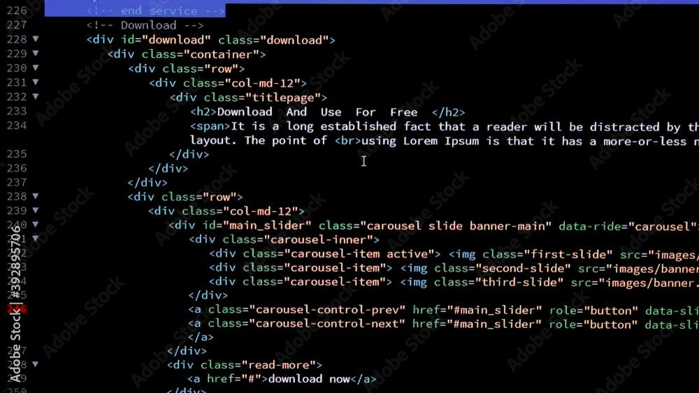 Developer Is Browsing And Marking Html Code On The Computer Screen Code Scrolling Computer