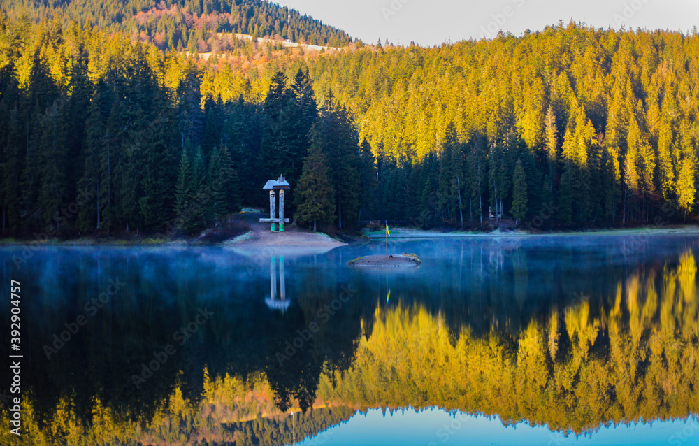 Lake Synevir Autumn in Ukraine wallpaper, screensaver, poster Stock ...