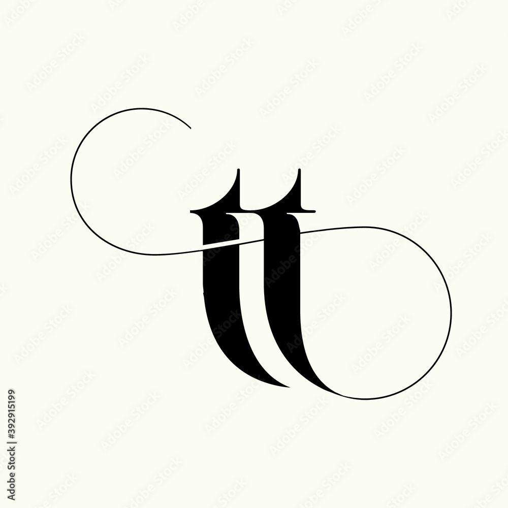 TT logo monogram.Typographic icon with double letter t. Lowercase ...