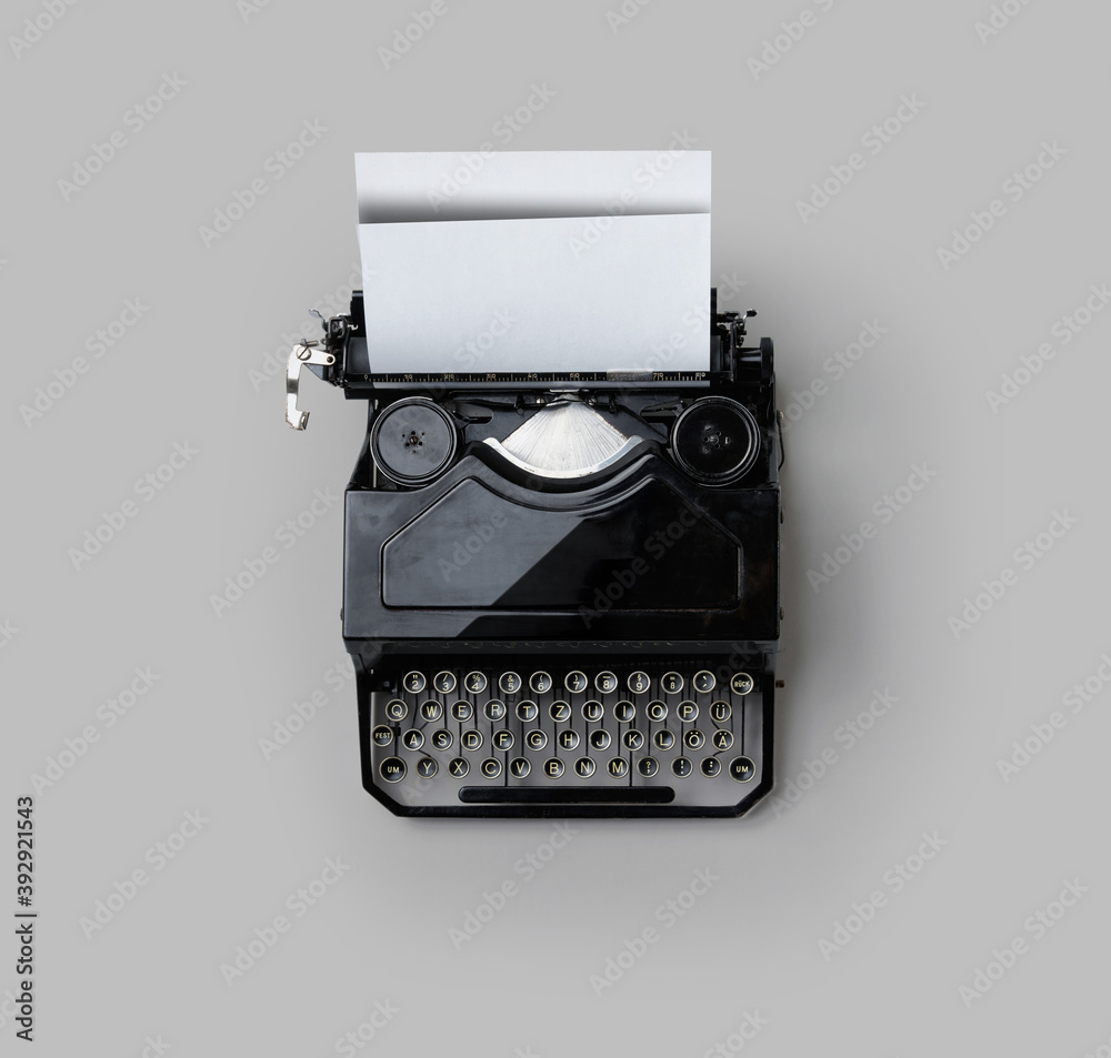 Vintage Typewriter Machine Paper Product Mechanical Mockup Stock Photo ...