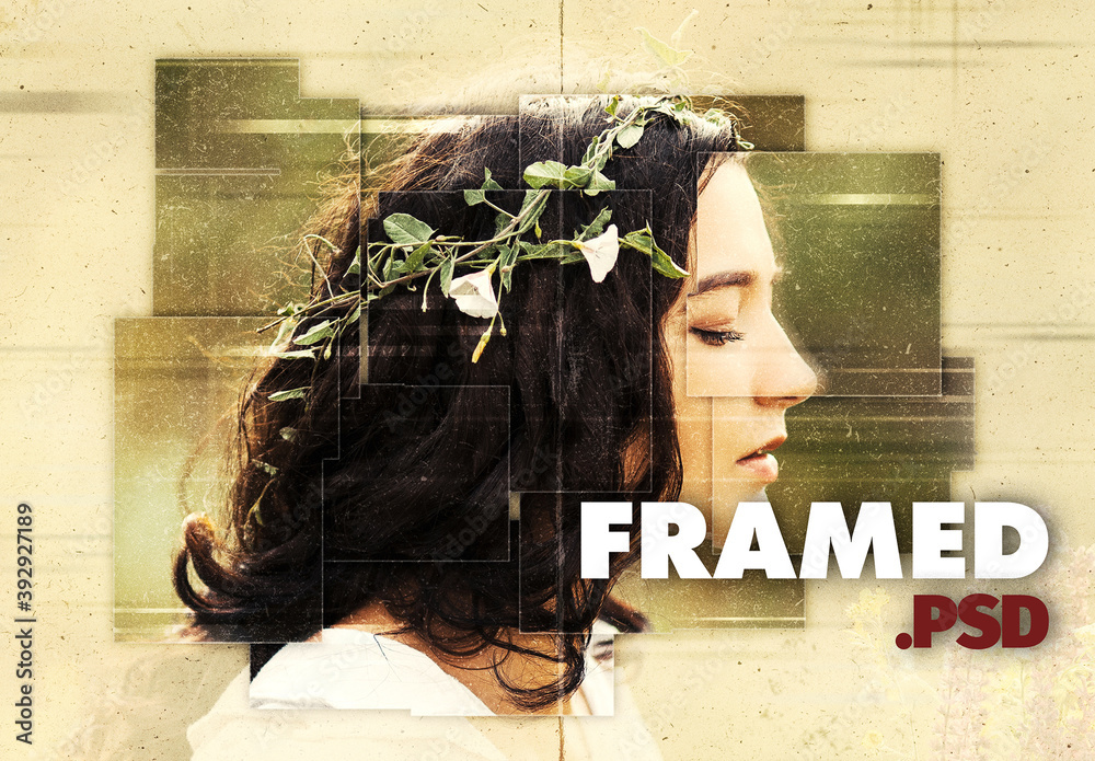 Layered Photo Frame Effect Stock Template | Adobe Stock