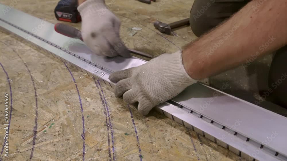 Aluminum profile with slits. Profile for multi-level stretch ceilings ...