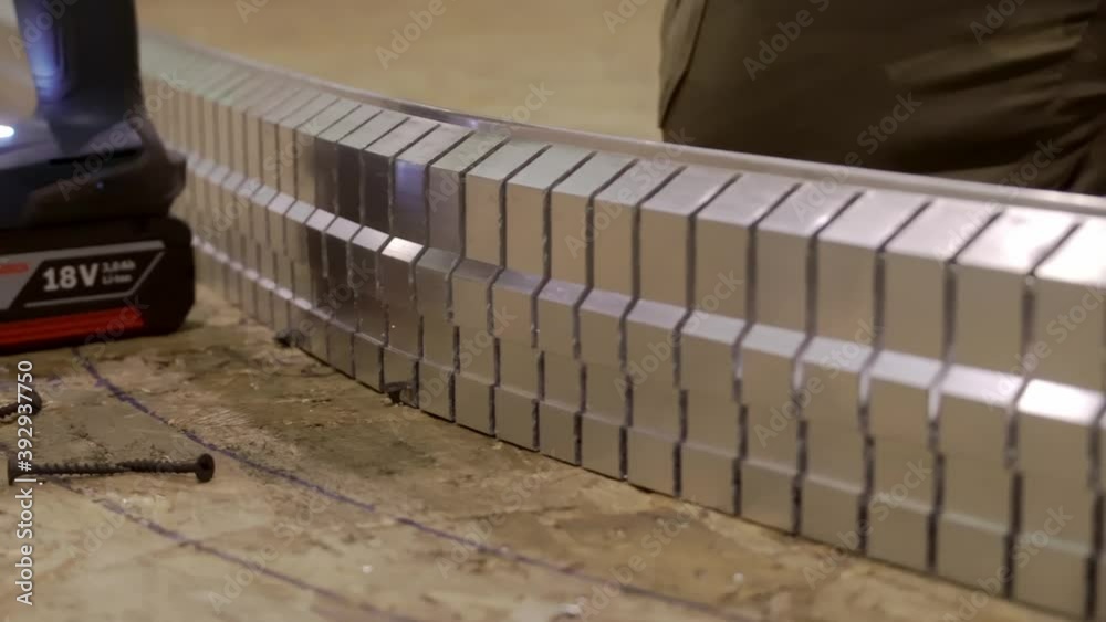 Aluminum profile with slits. Profile for multi-level stretch ceilings ...