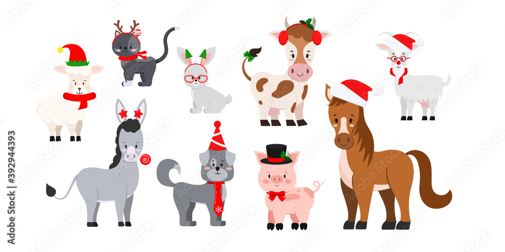 Cute Christmas Animal Clip Art