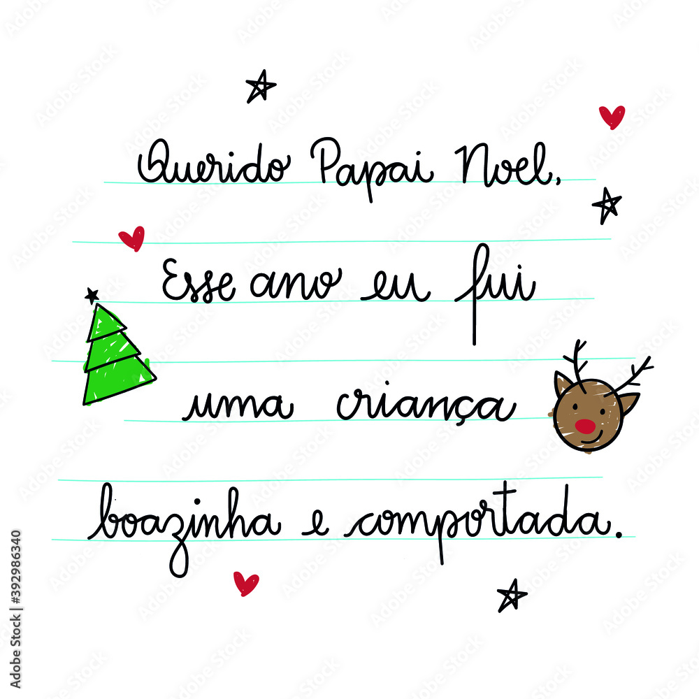 Querido Papai Noel. Dear Santa... Letter made with children's letters ...