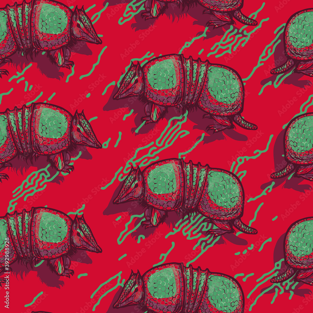 Seamless texture with armadillos and abstract organic diffuse texture ...
