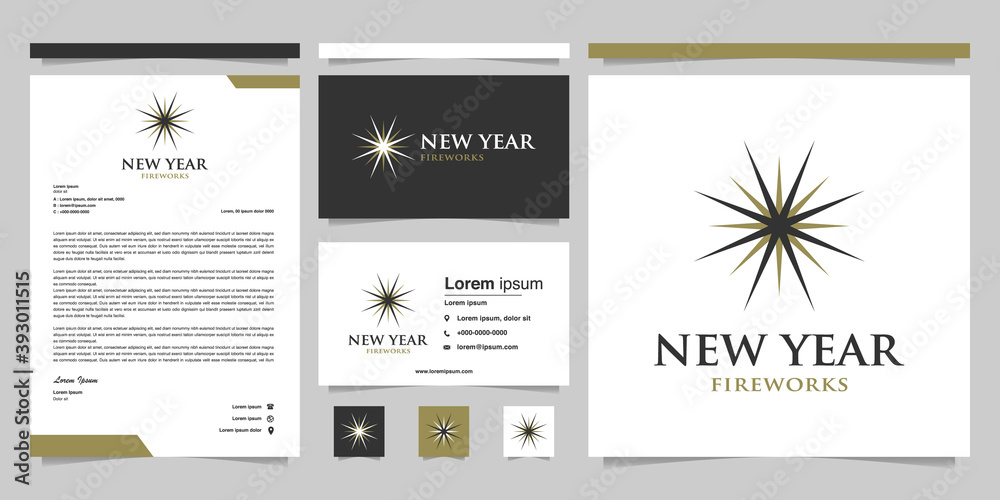 Firecracker or fireworks company brand identity design Stock Vector ...