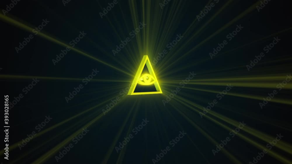 Mason symbolism all seeing eye, computer generated. 3d render delta ...