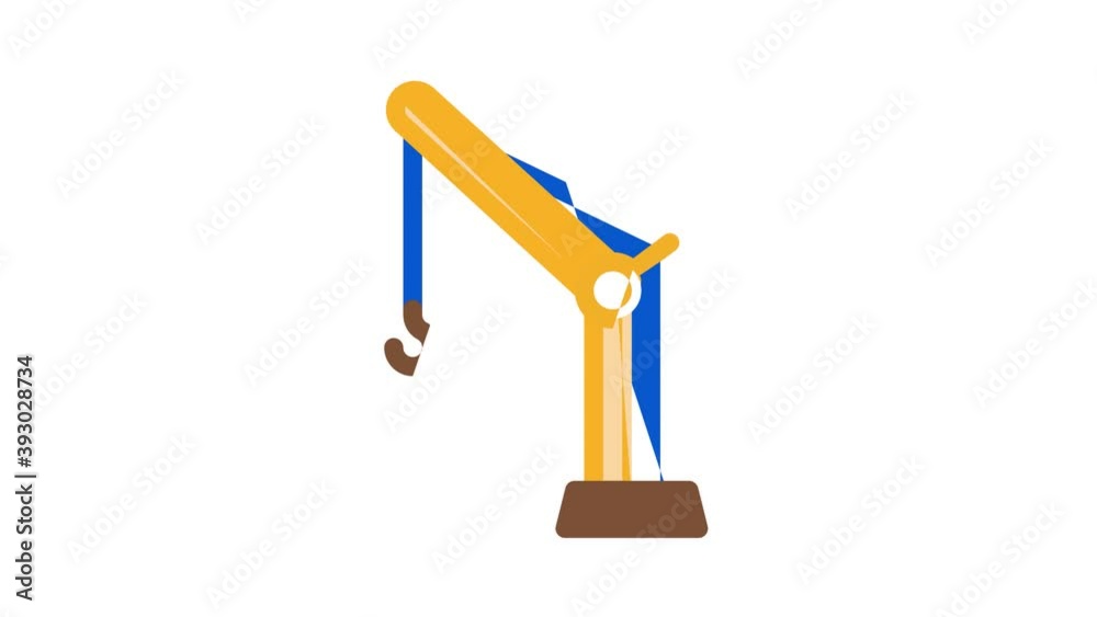 Crane Building Machine Icon Animation Crane Port Construction For ...