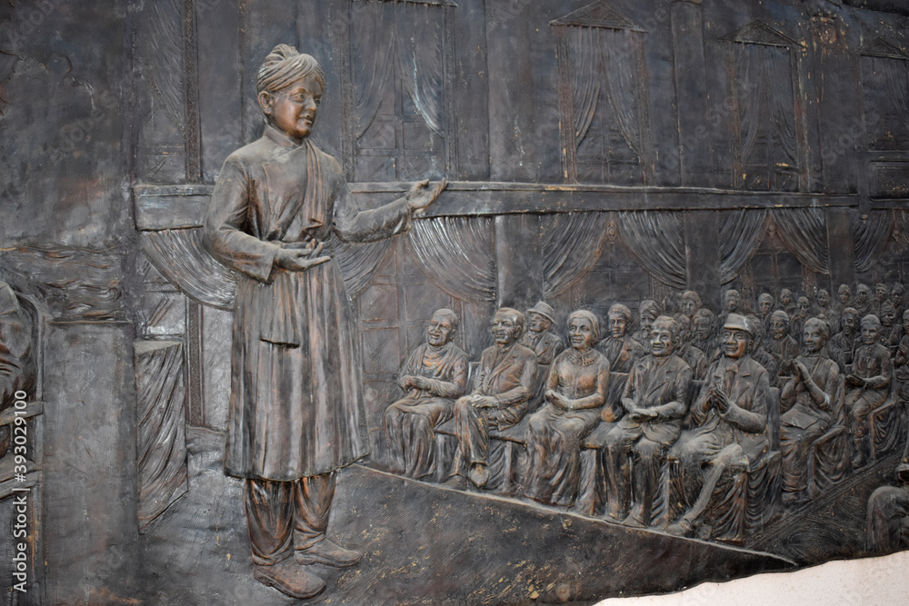 Swami Vivekananda addressing to youth on Sculpture wall relief at ...