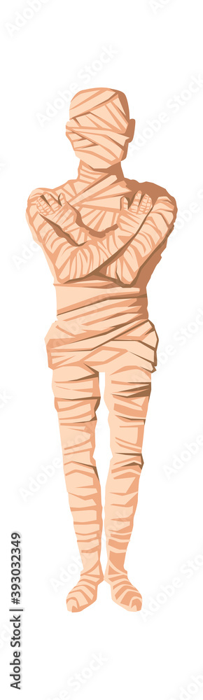 Mummy creation cartoon vector illustration. Stage of mummification ...