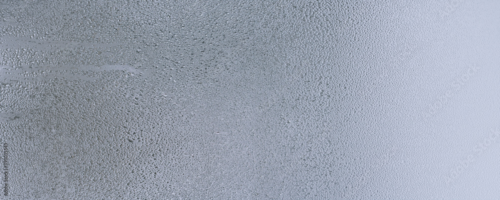 Natural water drops on glass, winter condensation, water drops ...