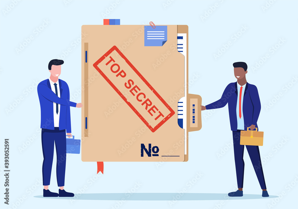 Person give secret documents. Top secret folder. Documents ...