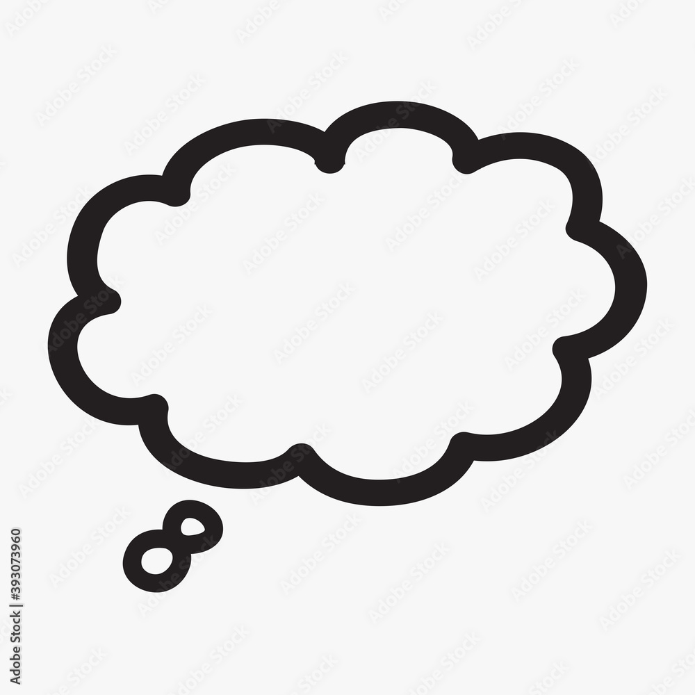 Think bubble isolated on gray background. Trendy think bubble in flat ...