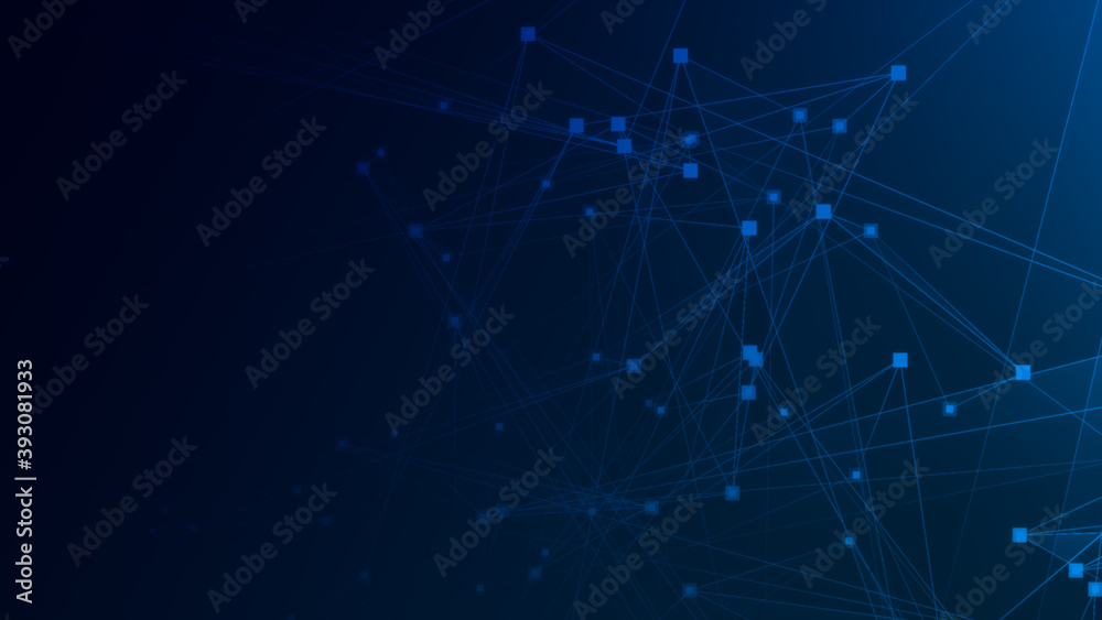 Abstract blue polygon tech network with connect technology background ...