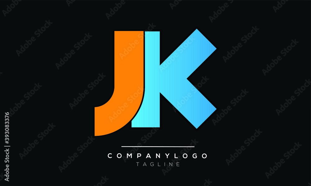 JK initials monogram letter text alphabet logo design Stock Vector ...
