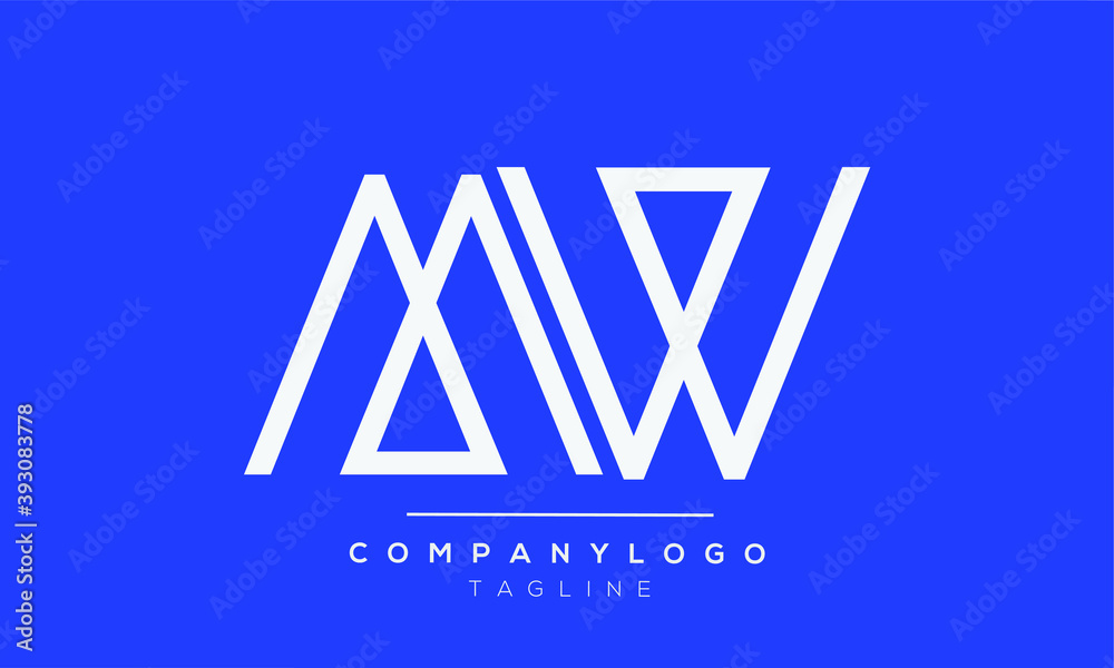MW initials monogram letter text alphabet logo design Stock Vector ...