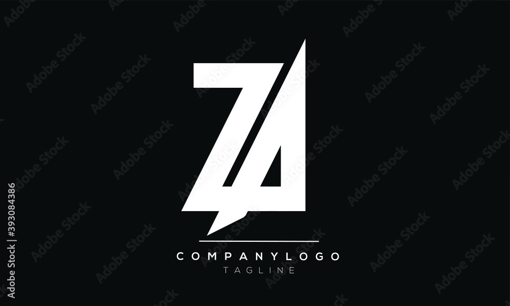 ZA initials monogram letter text alphabet logo design Stock Vector ...