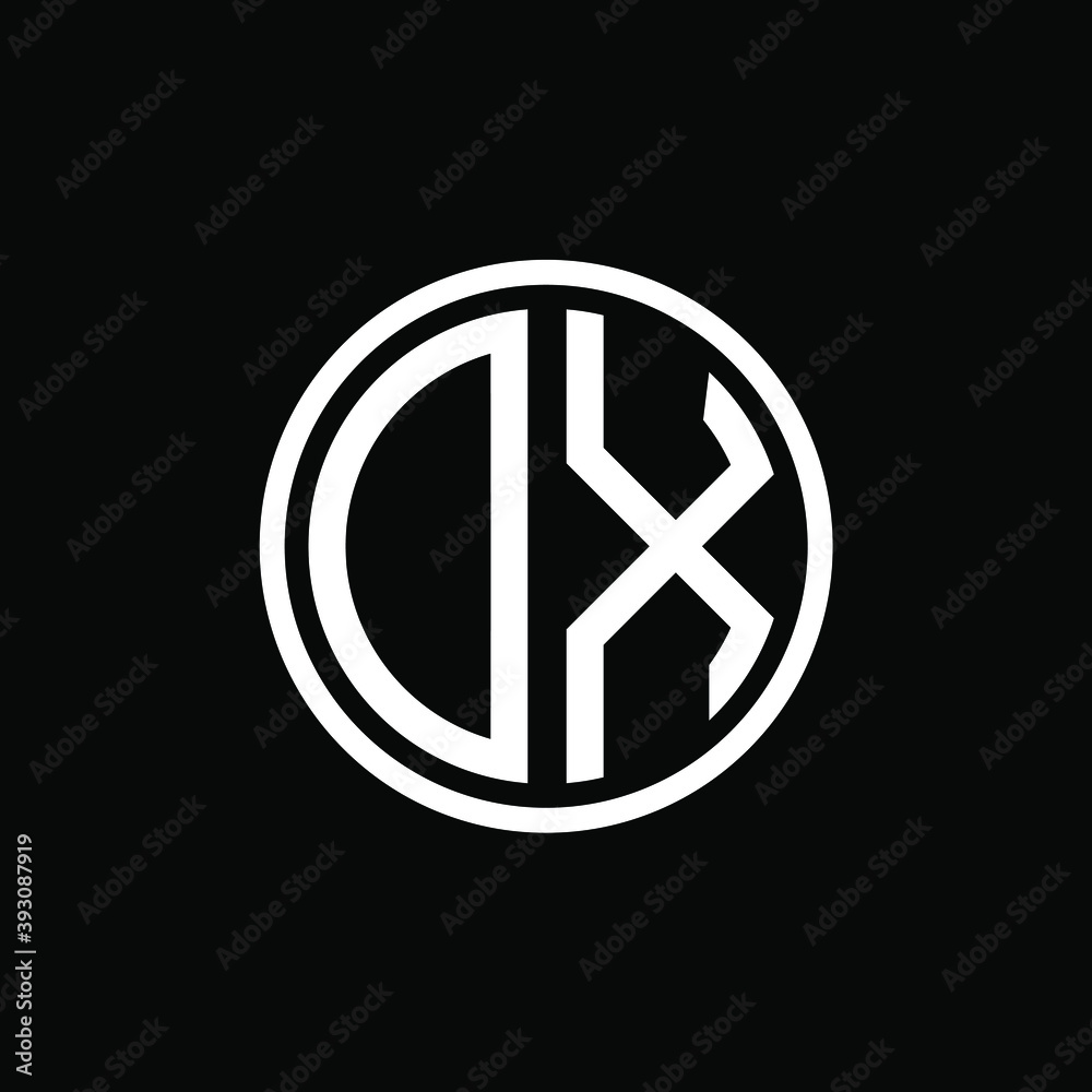 DX MONOGRAM letter icon design on BLACK background.Creative letter DX/D ...