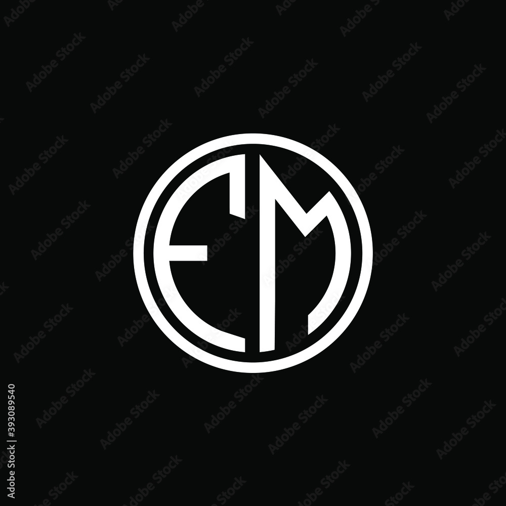 FM MONOGRAM letter icon design on BLACK background.Creative letter FM ...