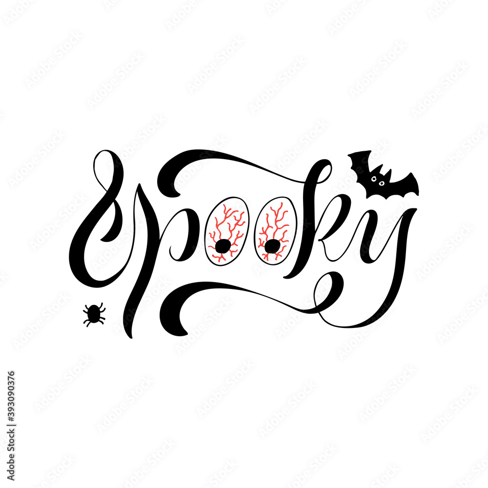 Vector illustration of spooky brush lettering for banner, flyer, poster ...