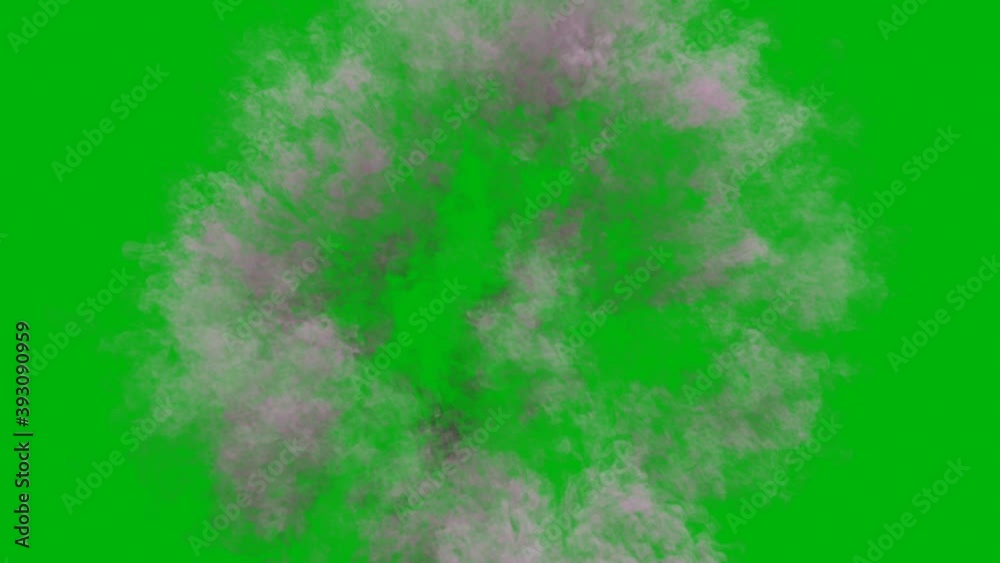 A powerful chemical explosion with a lot of colored smoke. A huge ...