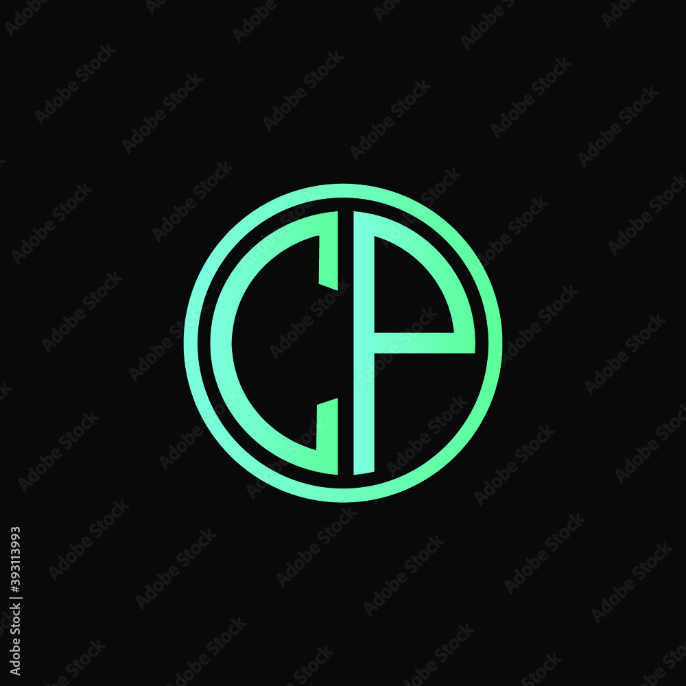 CP MONOGRAM letter icon design on BLACK background.Creative letter CP/C ...