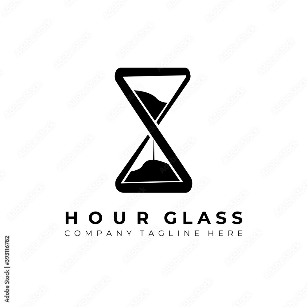 Hourglass logo vector illustration design, simple creative hourglass ...