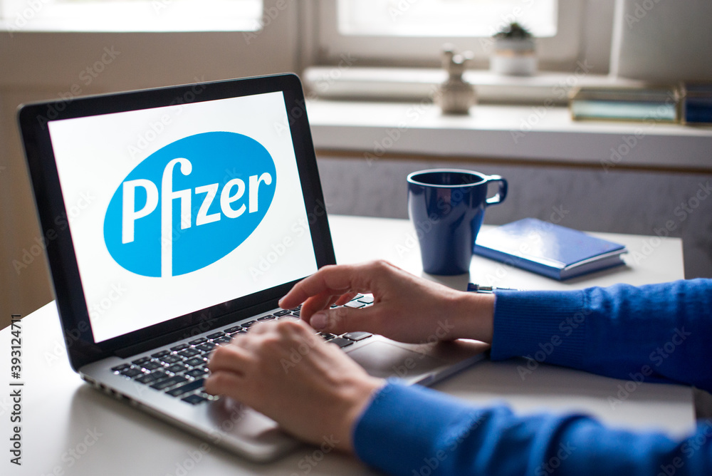 Logo of the pharmaceutical company that produced the covid vaccine on ...