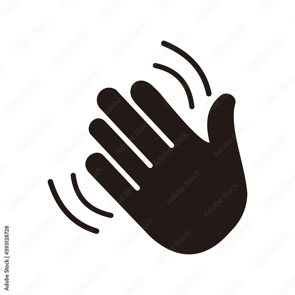 Vetor de Hand wave / waving hi or hello gesture vector icon for apps ...