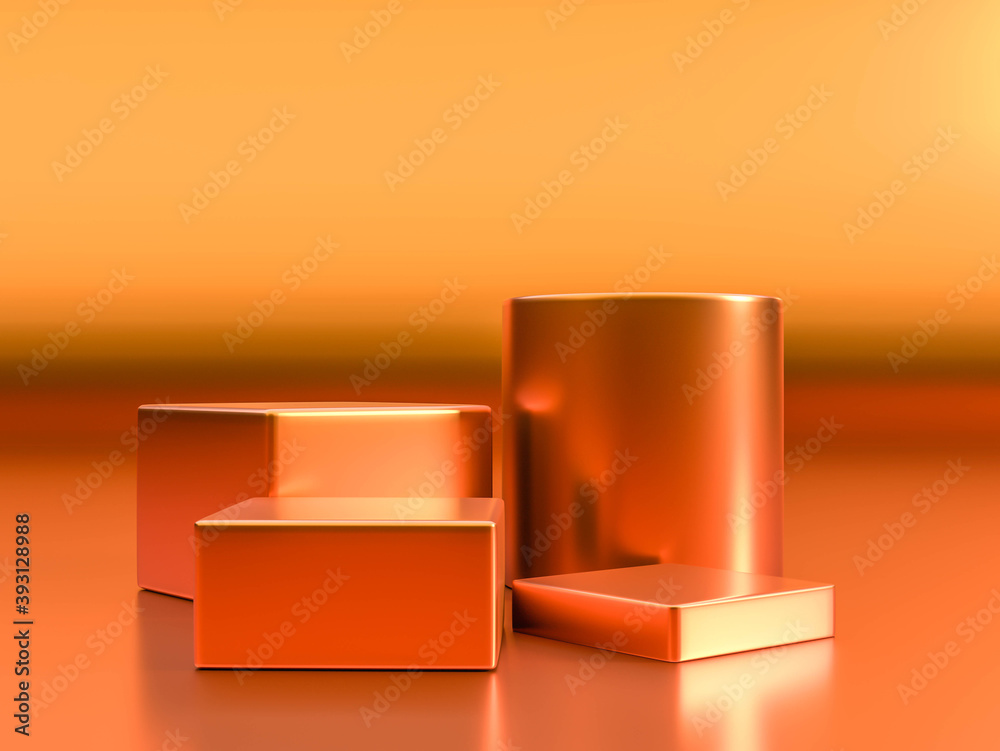 minimalist gold platform display with luxury stand podium on room ...