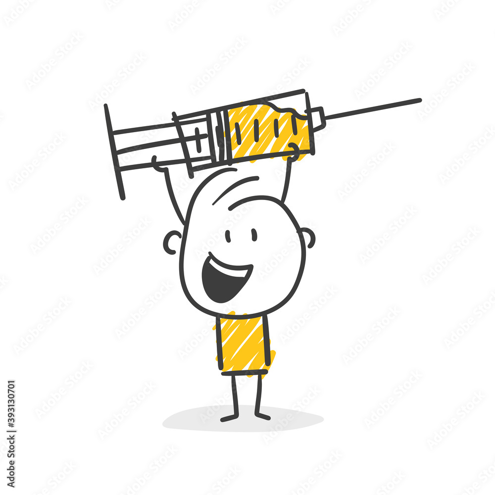 Strichfiguren / Strichmännchen: Spritze, Impfstoff, Medizin. (Nr. 569 ...