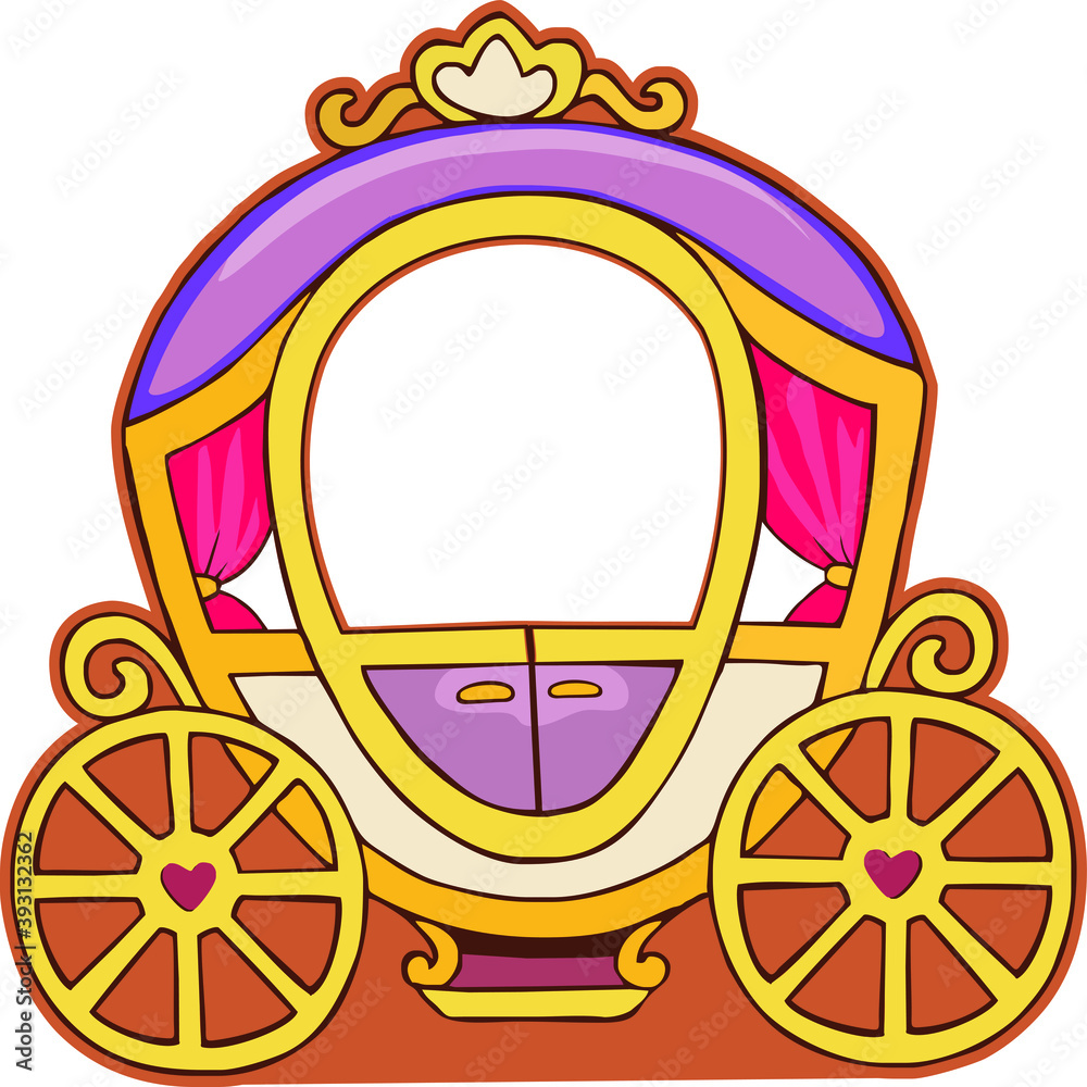 The princess's carriage drawing for a photo zone. Vector illustration ...