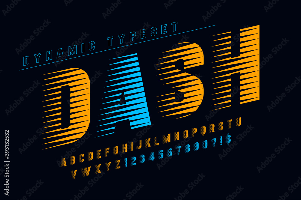 Dynamic alphabet design, vector letters and numbers. Stock Vector ...