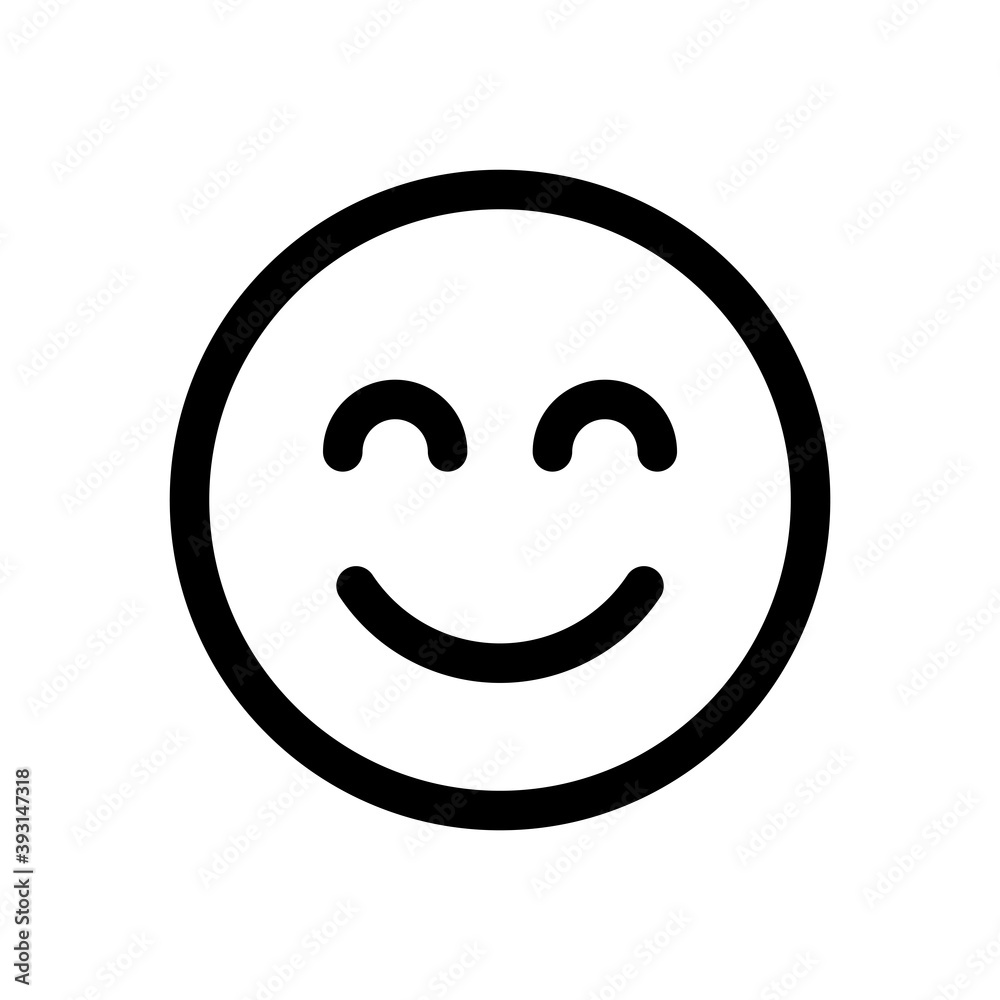 Smile emoji outline icon vector illustration isolated on white ...