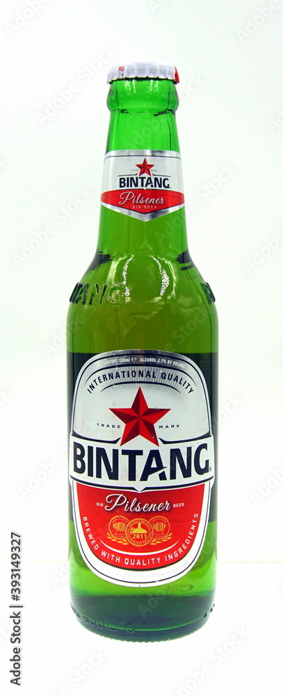 Surabaya, Indonesia - October 9, 2019: Bottle of Bintang Bir Pilsener ...