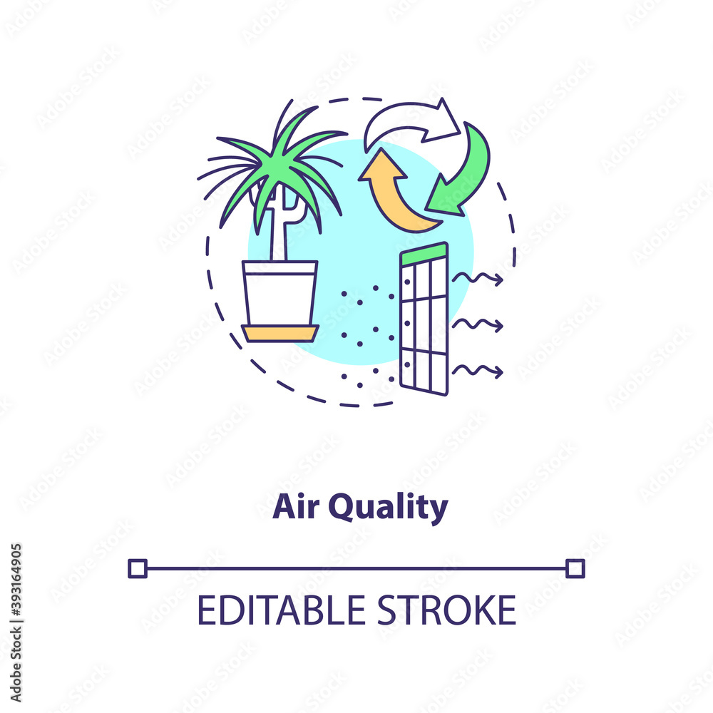 Air quality concept icon. Indoor ventilation. Clean house ...