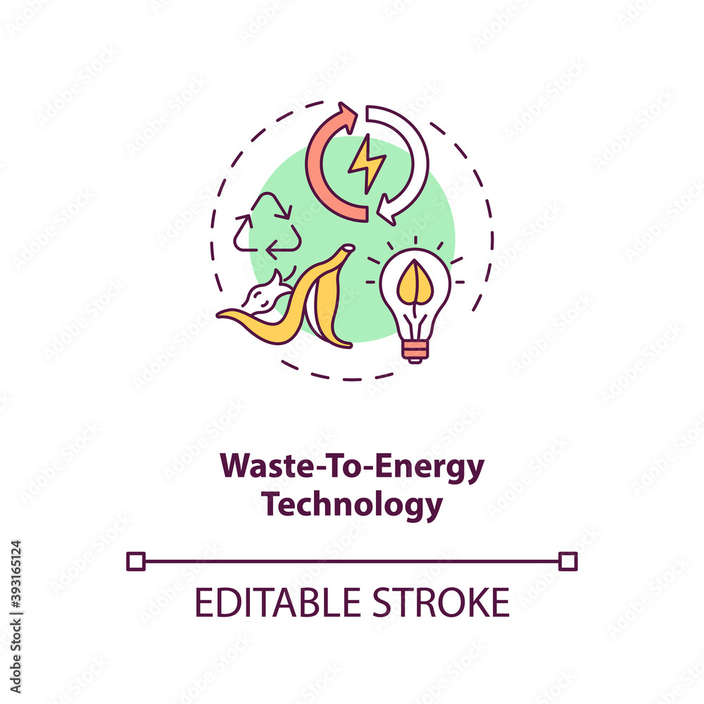 Waste to energy technology concept icon. Reuse of natural resources ...