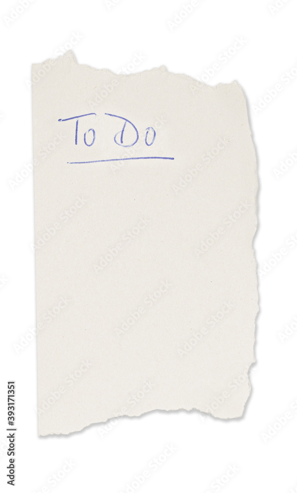 To Do Liste auf Zettel isoliert auf weißen Hintergrund Stock-Foto ...