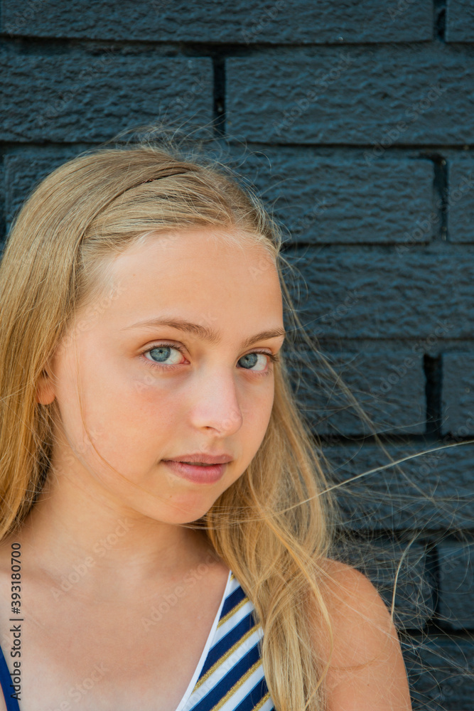 Portrait of tween girl outside Stock Photo | Adobe Stock