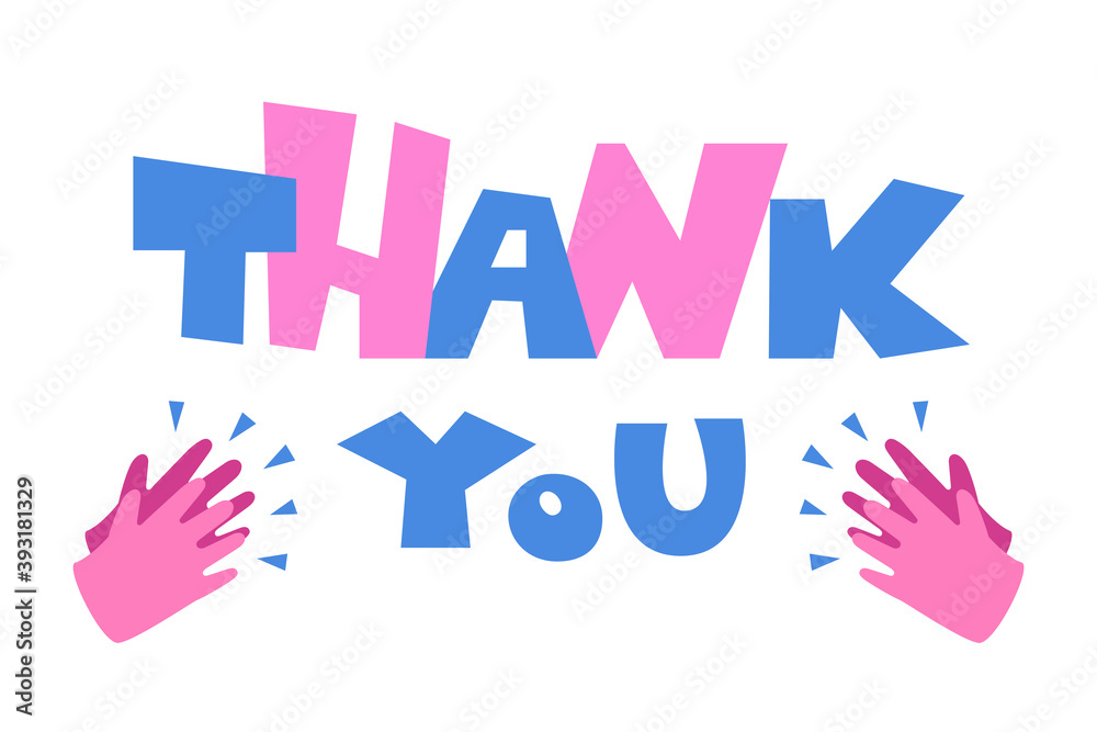 Thank you with clapping hands for your help Stock Vector | Adobe Stock