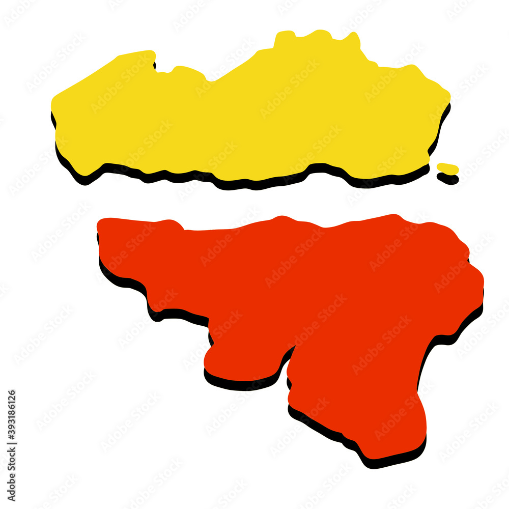 Map of Wallonia and Flanders. Area and flag of Belgium. Geography of ...